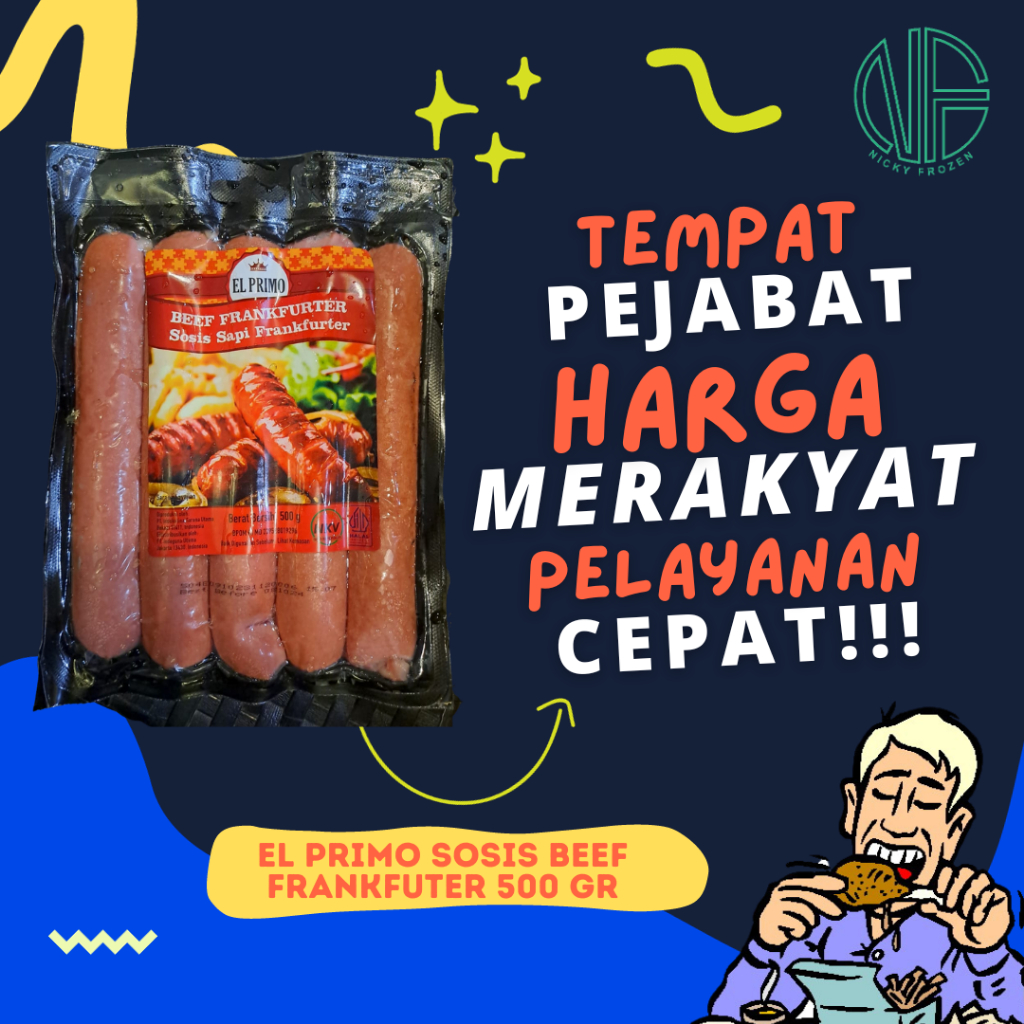 Jual EL PRIMO SOSIS BEEF FRANKFURTER (SOSIS SAPI FRANKFUTER) 500 GR ...