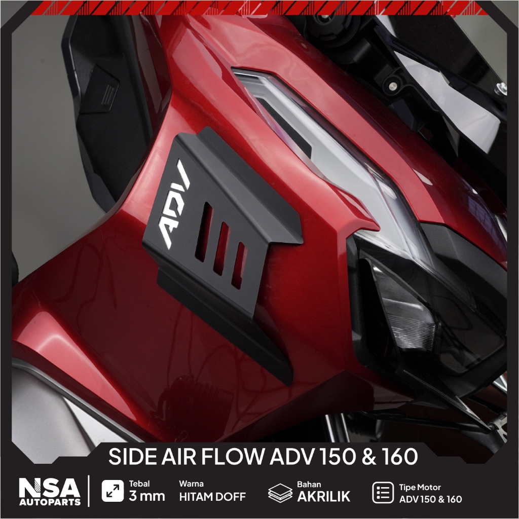 Jual SIDE AIR FLOW ADV 150 160 HITAM DOFF SIDE WINGLET DIFFUSER HONDA ...