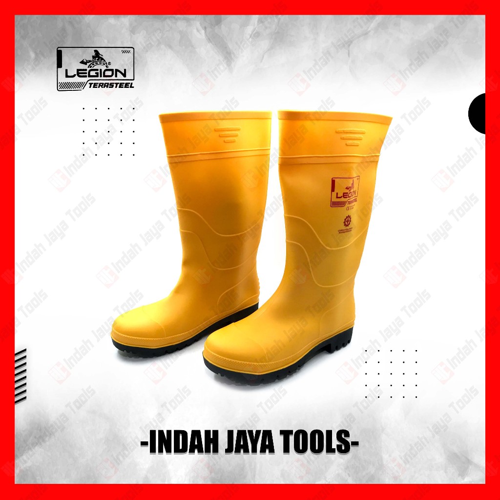 Jual LEGION TERASTEEL Sepatu Boot Safety Ujung Besi PVC Kuning Boots ...