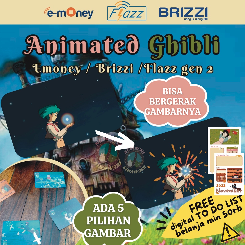 Jual Animated ghibli Emoney / flazz gen 2 / brizzi. Uang elektronik ...
