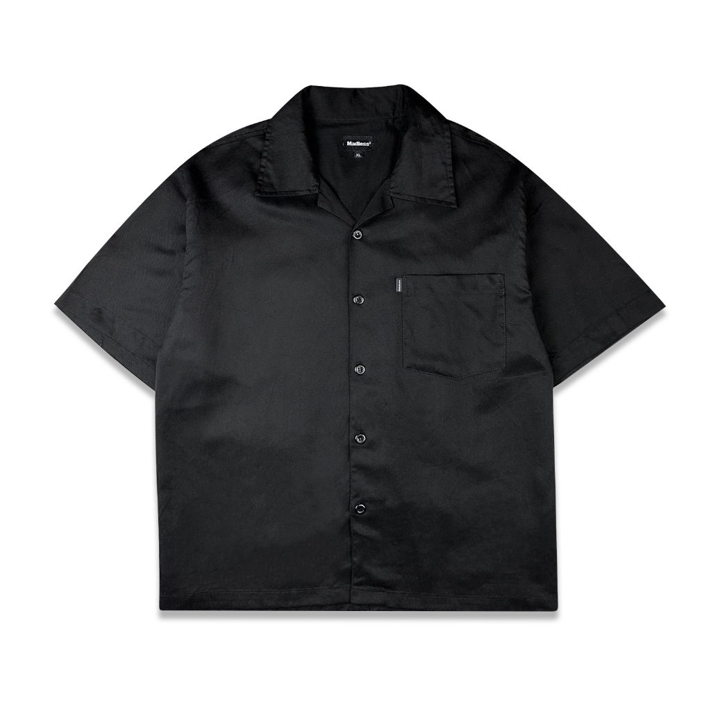 Jual Kemeja Pendek Polos | RUBBY | Boxy Fit | Work Shirts | Black ...