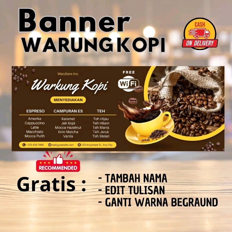 Jual TERMURAH - SPANDUK BANNER WARUNG KOPI | Shopee Indonesia