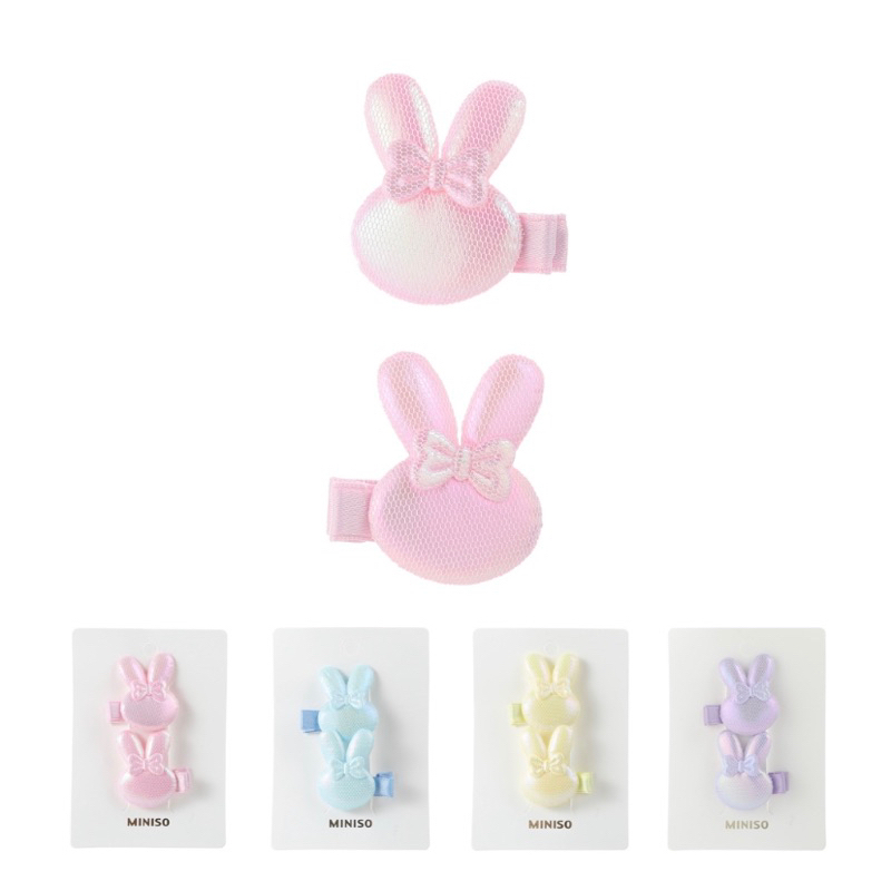 Jual MINISO Jepit Rambut Kelinci Lucu Untuk Anak-Anak 2 piece / Kid's ...
