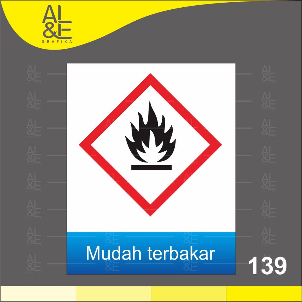 Jual 139 - STIKER MUDAH TERBAKAR - SIMBOL LIMBAH B3 - VINYL STIKER ...
