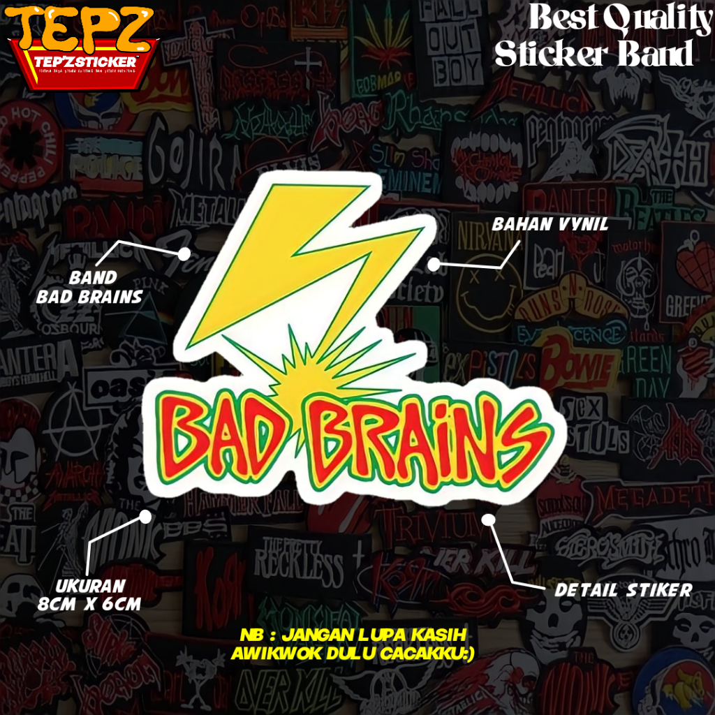 Jual STICKER STIKER ( BAND BAD BRAINS ) STIKER BAND|STIKER METAL|STIKER ...