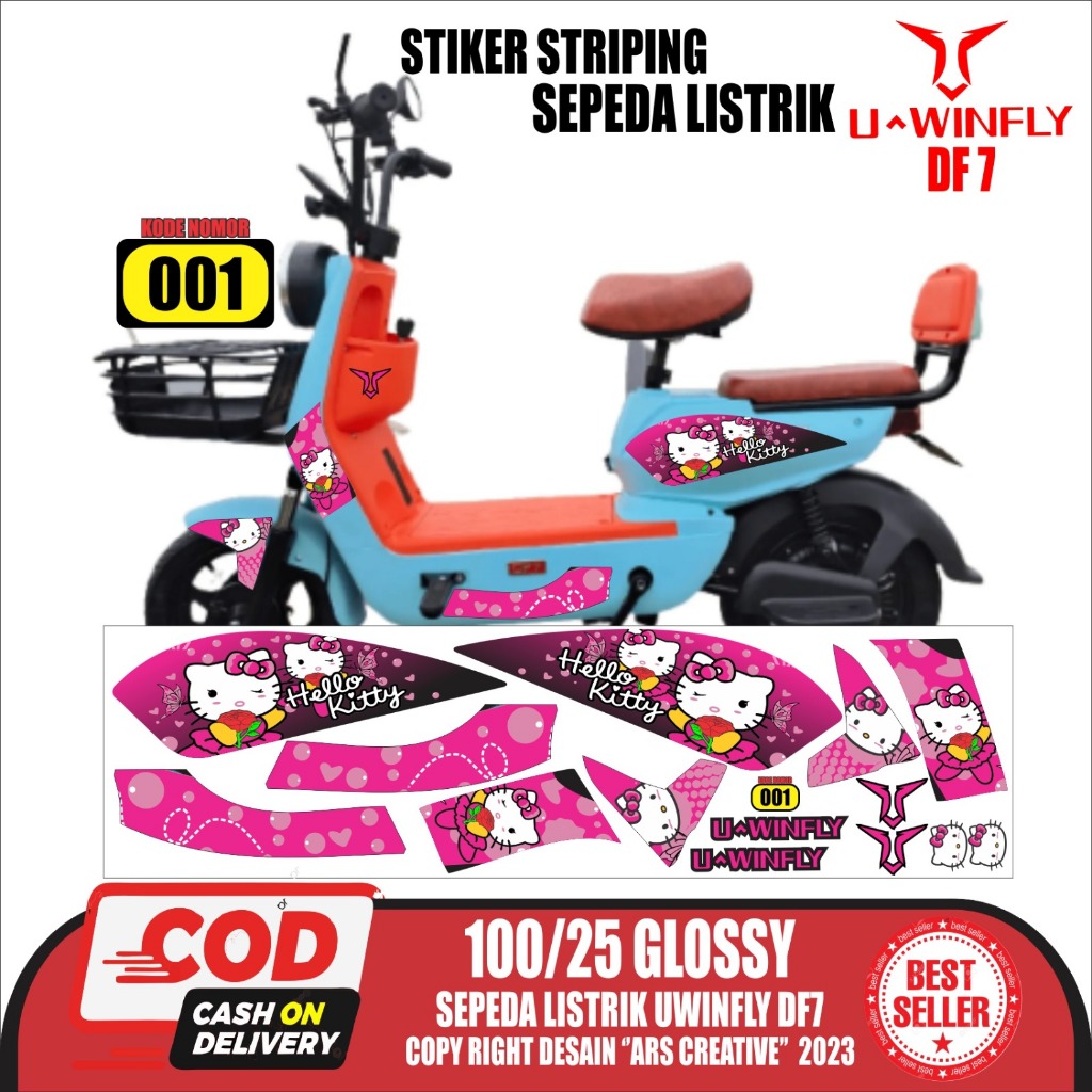 Jual Stiker Striping Sepeda Listrik Uwinfly DF7 Variasi ARS002 Hello ...