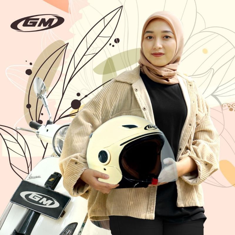 Jual Helm GM Venus Hijab Original / Helm Motor Retro Hijab / Helm Motor ...
