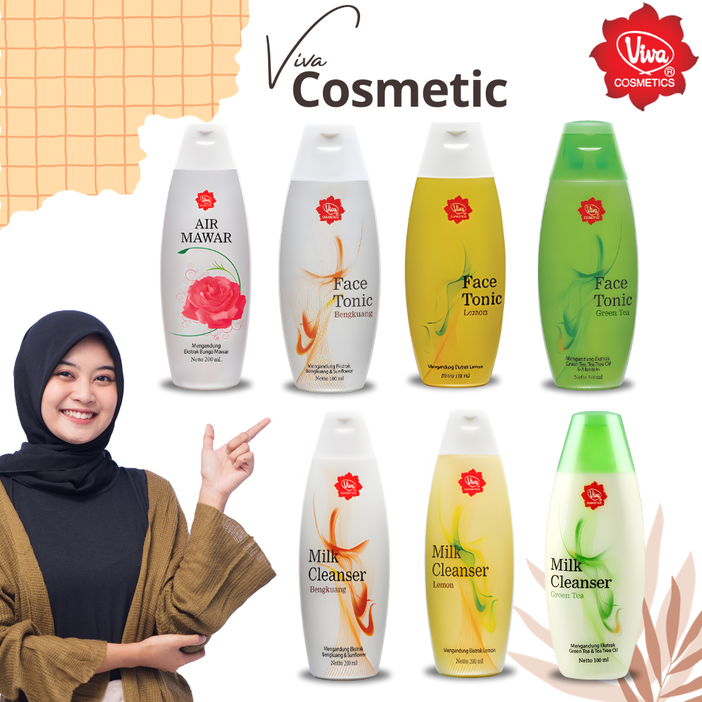 Jual Viva Milk Cleanser & Face Tonic 100ml - Pembersih Wajah, Toner Penyegar BPOM, Air Mawar ...
