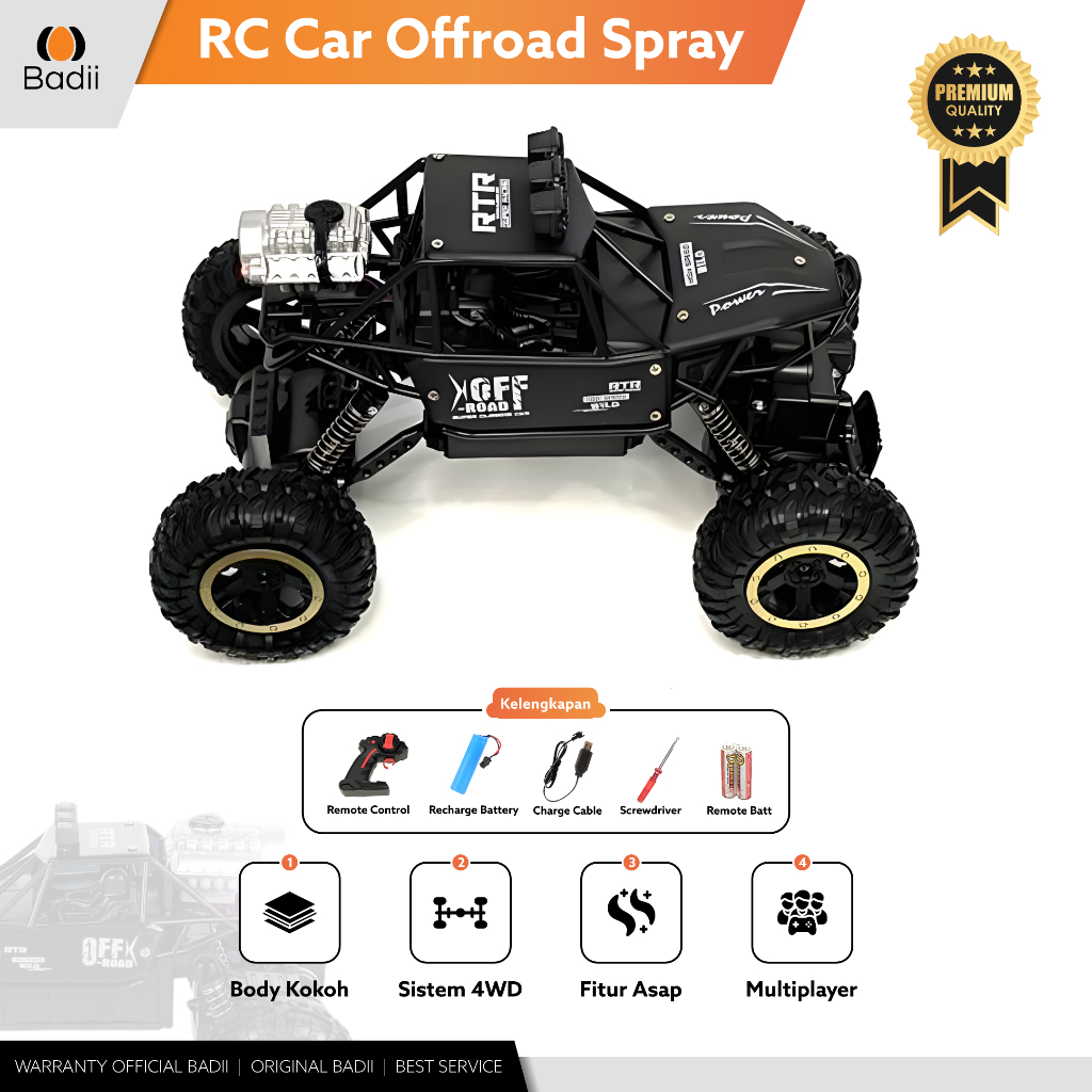 Jual BADII - Mainan 4WD Spray 1:14 Mobil Remote Control RC Car Offroad ...