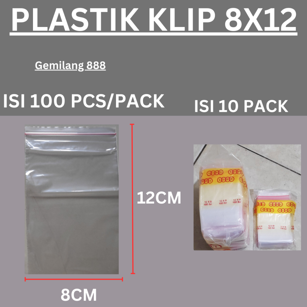 Jual Plastik Klip uk 8x12 (1000pcs), plastik obat, plastik klip sambel ...