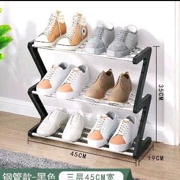 Jual Rak sepatu susun 3 shoe rack zigzag 3 layer | Shopee Indonesia