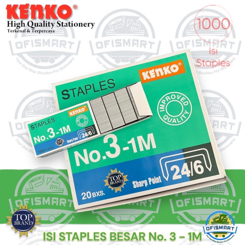 Jual Kenko Staples Isi Stapler Besar No.3 - 1M | @1Kotak=20 Box Kecil ...