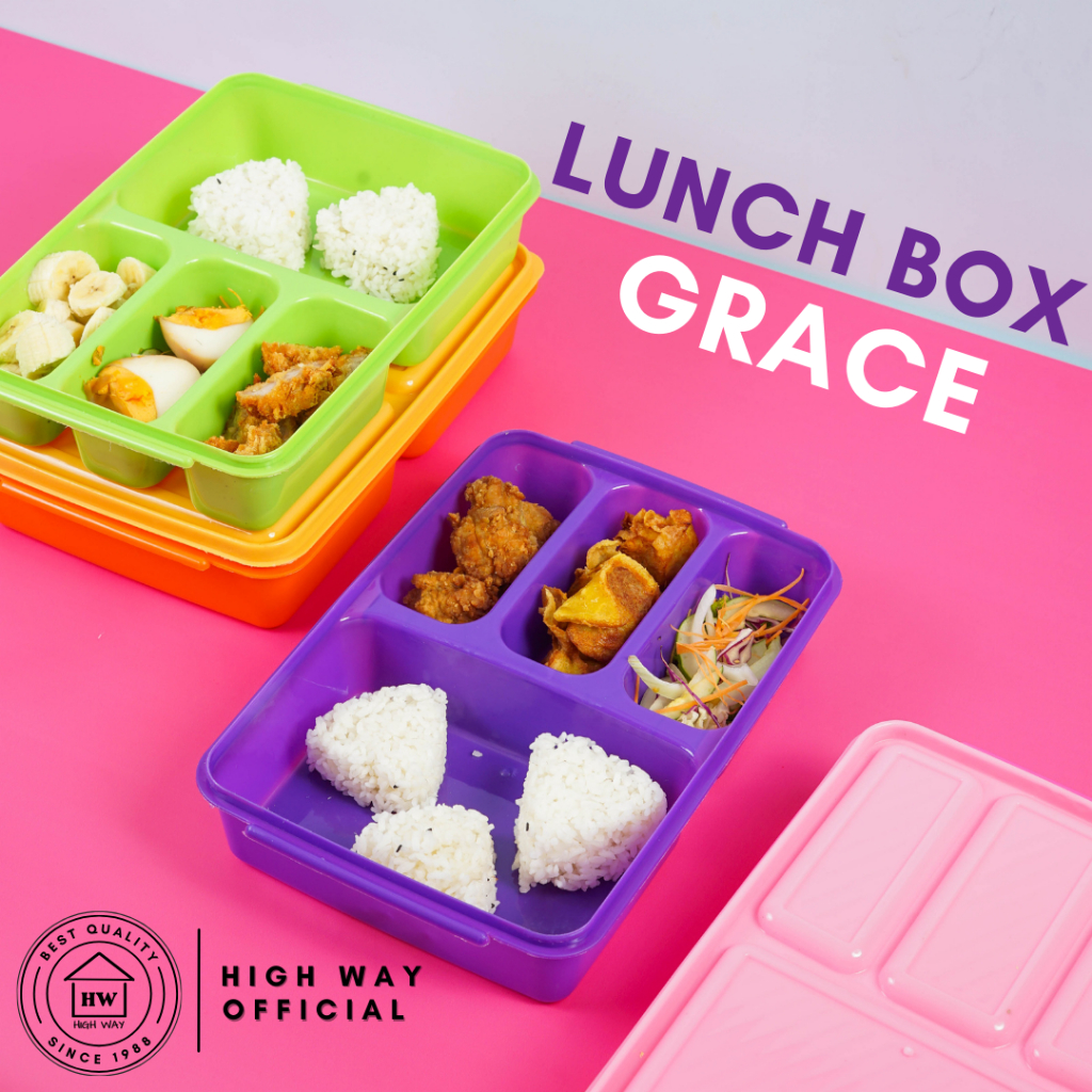 Jual HIGH WAY - Lunch Box Grace Kotak Makan Plastik Sekat 4 BPA Free ...