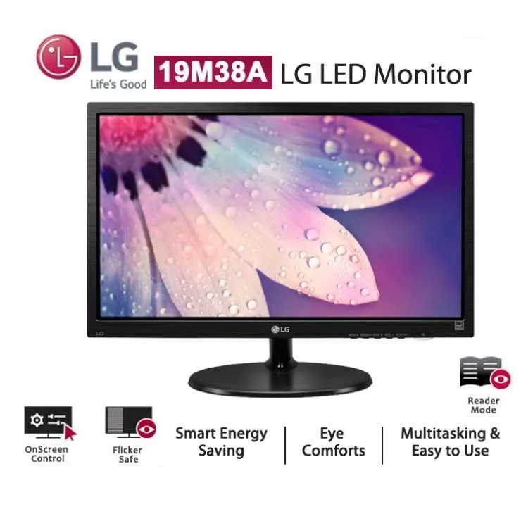 Jual LG Monitor LED 18.5" 18.5 inch 19" 19 inch 19M38A VGA Resmi ...