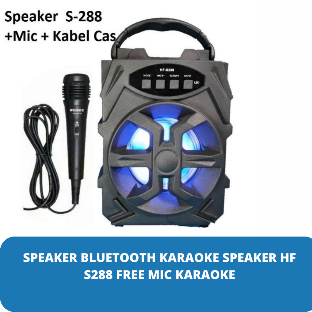 Jual SPEAKER BLUETOOTH KARAOKE SPEAKER HF S288 WITH MIC KARAOKE | Shopee Indonesia