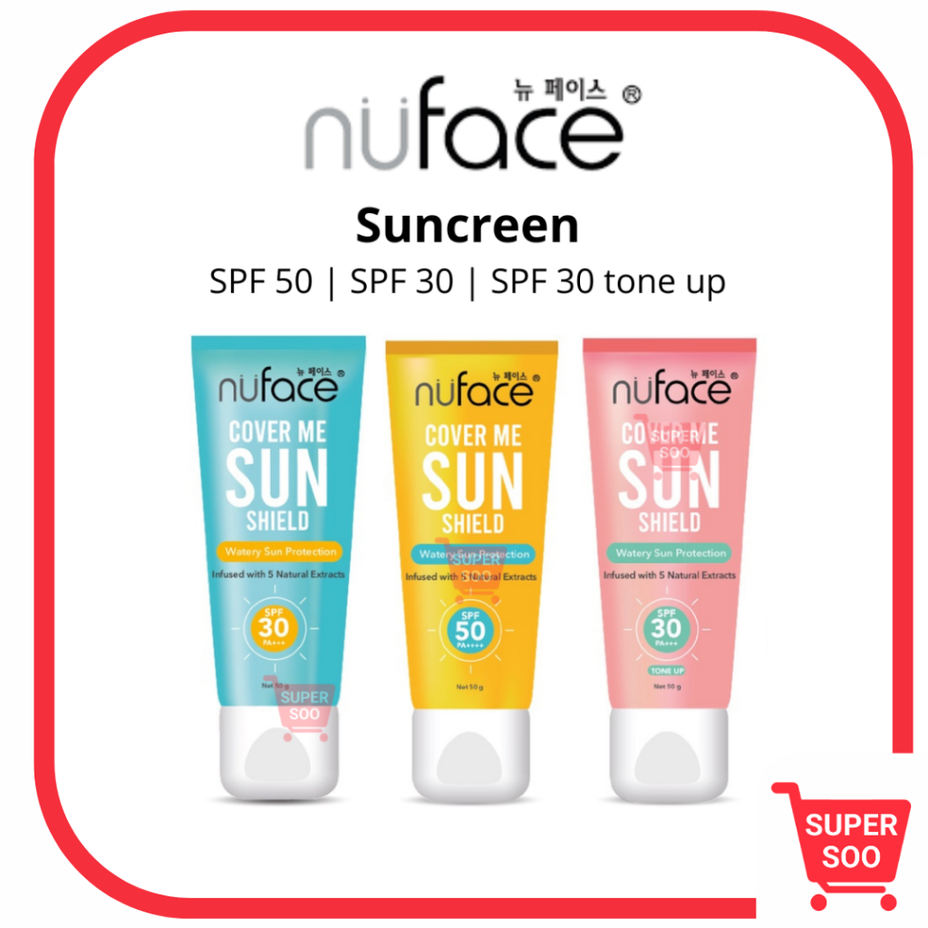 Jual Nuface Cover Me Sun Shield Sunscreen SPF 30 PA+++ / SPF 50 PA ...