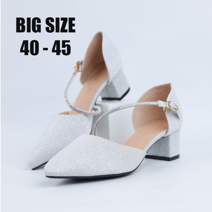 Jual Sepatu Heels Mules Wanita BIG SIZE 40-41-42-43-44-45 Sandal Pesta ...