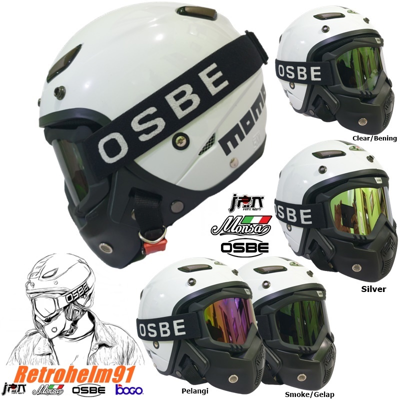 Jual Helm Dewasa JPN MONSA MOMO Japstyle Paket Touring Retro Klasik ...