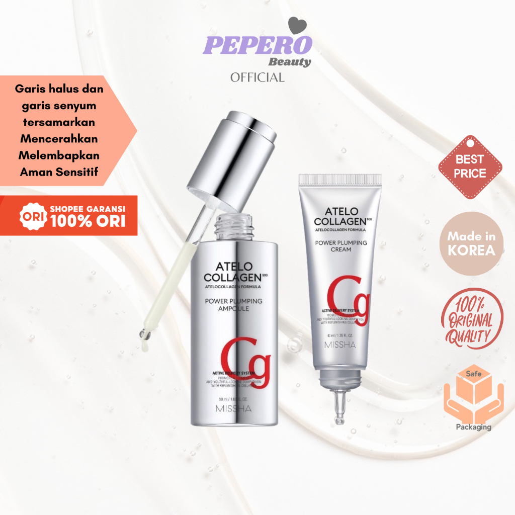 Jual MISSHA Atelo Collagen Power Plumping - Ampoule 50ml | Cream 40ml ...
