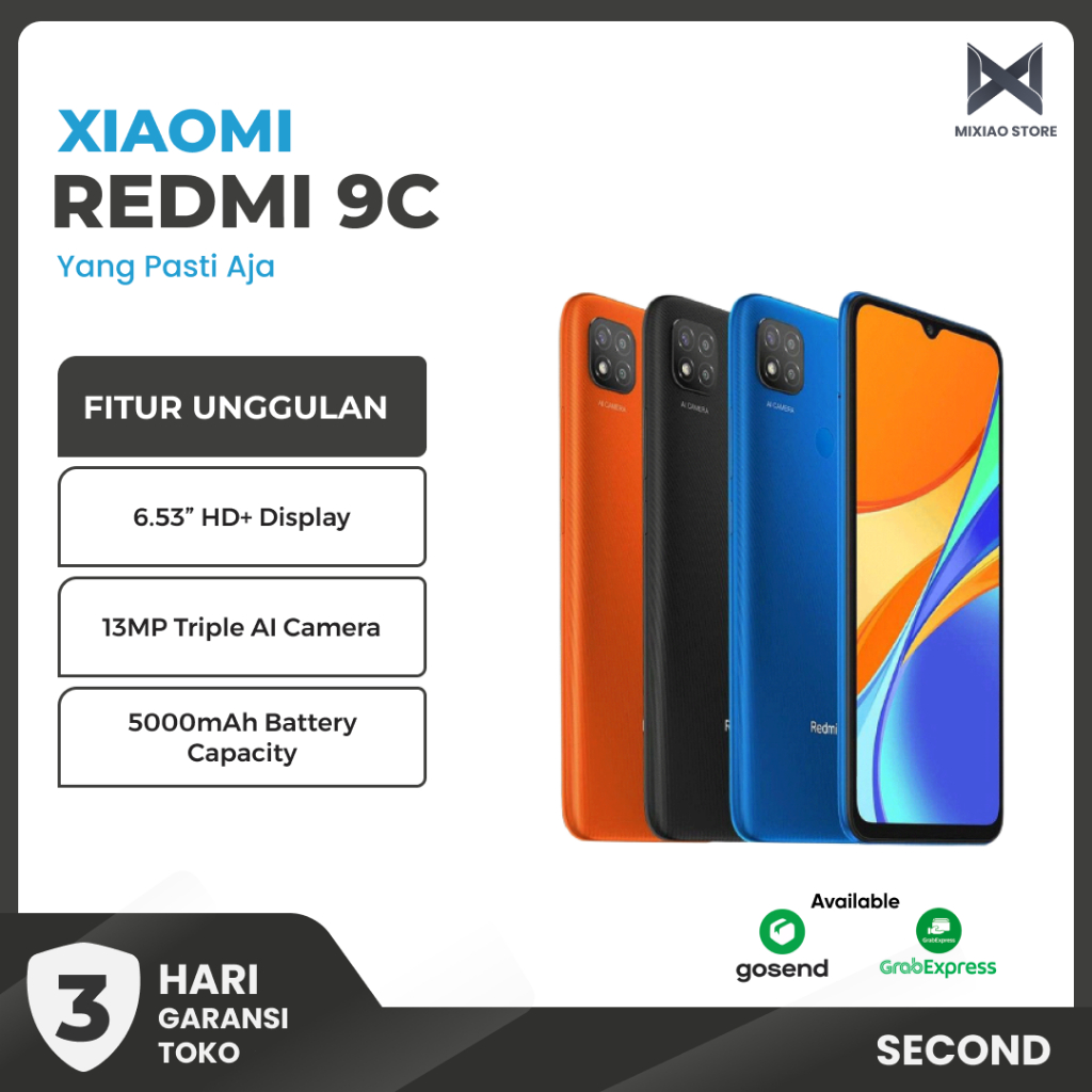 Jual Xiaomi Redmi 9C 3GB 4GB 64GB 128GB Second Bekas Original Unit Only ...
