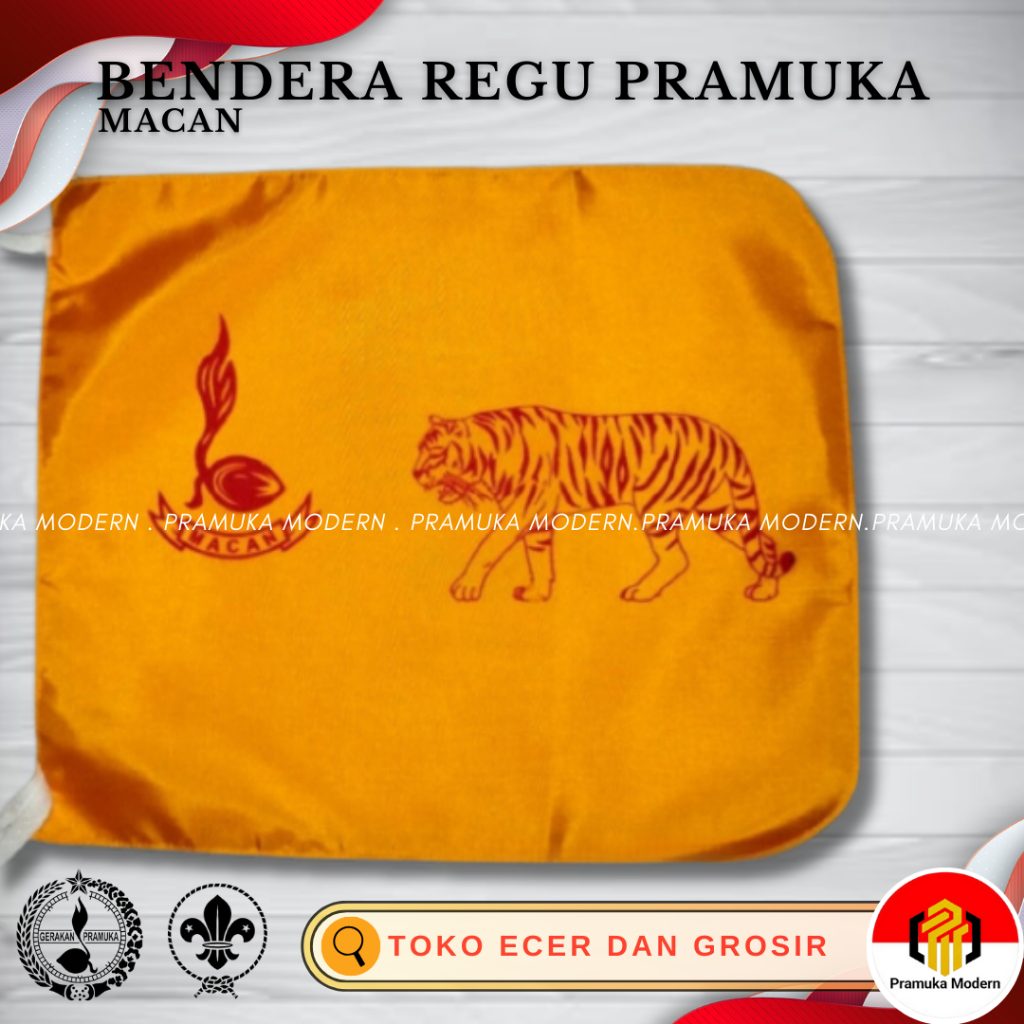 Jual Bendera regu Macan bendera regu pramuka putra Macan (bijian ...