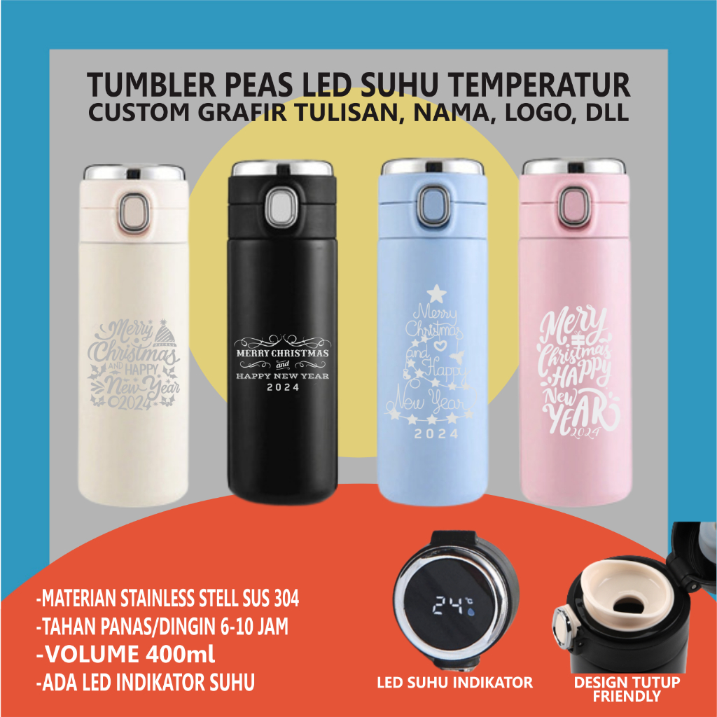 Jual Tumbler Peas Cup LED Suhu, Thumbler Peas Cup LED Suhu, Tambler ...