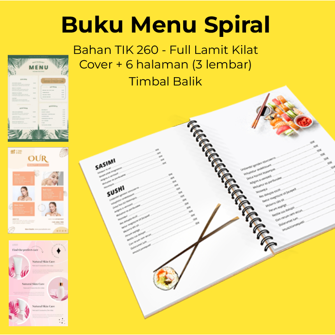 Jual Cetak Buku Menu / Buku Harga / Katalog Produk / Buku Katalog ...