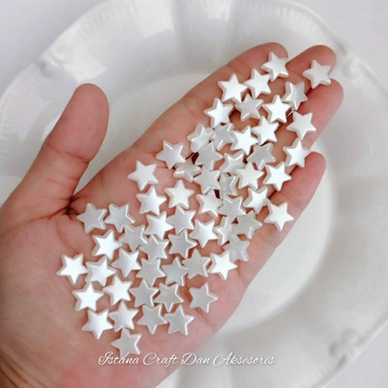 Jual Manik / Mote Bintang Pearl 1,2 cm Putih Tulang | Shopee Indonesia