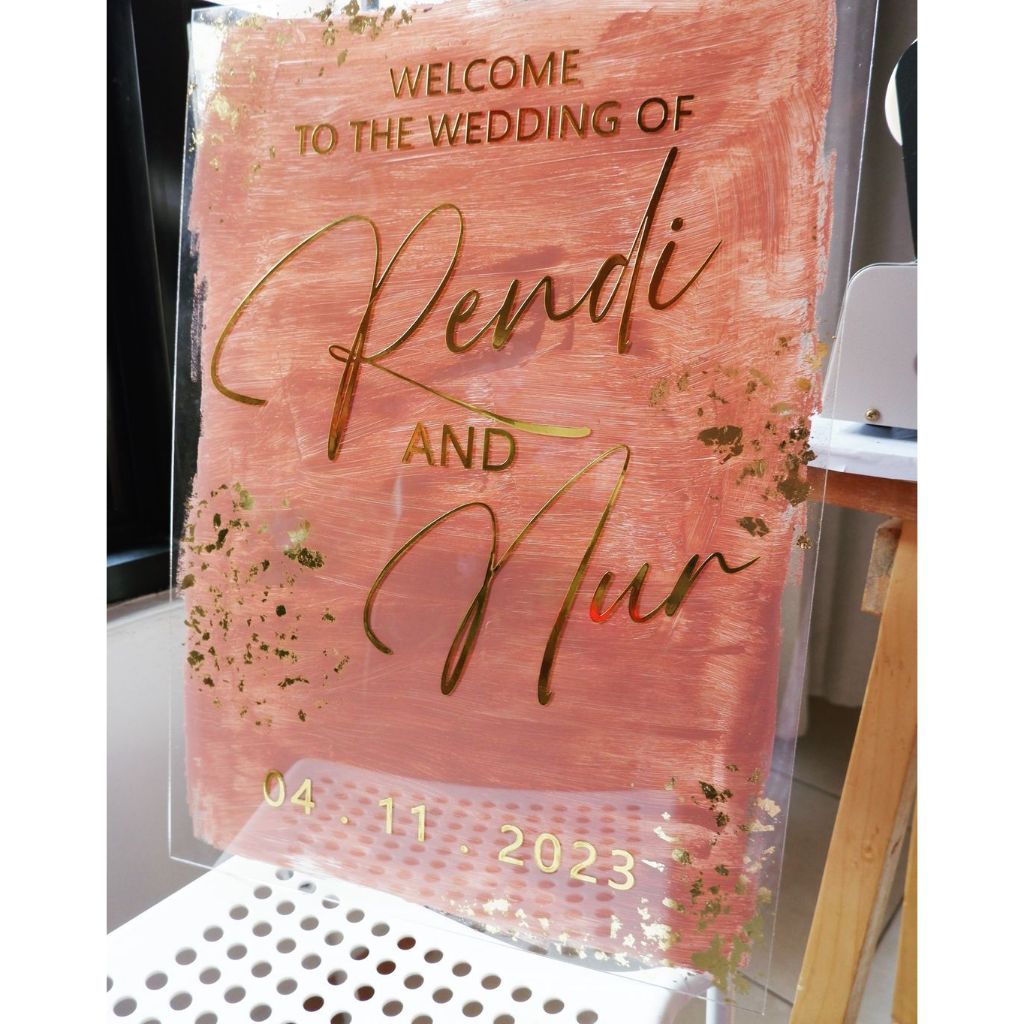 Jual Welcome sign wedding papan selamat datang akrilik nikahan | Shopee ...