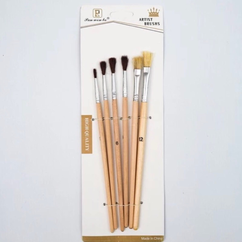 Jual KUAS LUKIS SET / BRUSH SET ACRYLIC 6 PCS / SET KUAS LUKIS 6 PCS ...