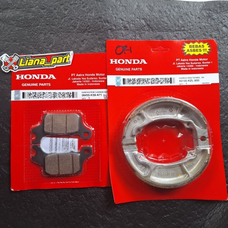 Jual Paket rem depan belakang Original Honda motor vario 160 Cbs vario ...