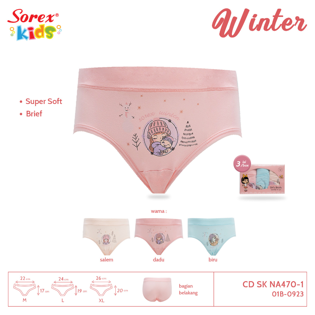 Jual CD Sorex Kids NA 470 Super Soft Celana Dalam Anak Sorex Perempuan Motif Lucu | Shopee Indonesia