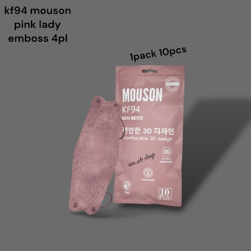 Jual (Vol. 2) Masker Mouson Korea KF94 4PLY Mask KF 94 Full BLACK 1pack ...