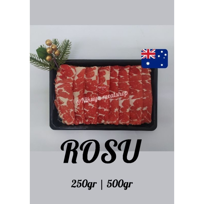 Jual AUS ROSU fatty beef slice 250 gram - daging sapi berlemak yakiniku ...