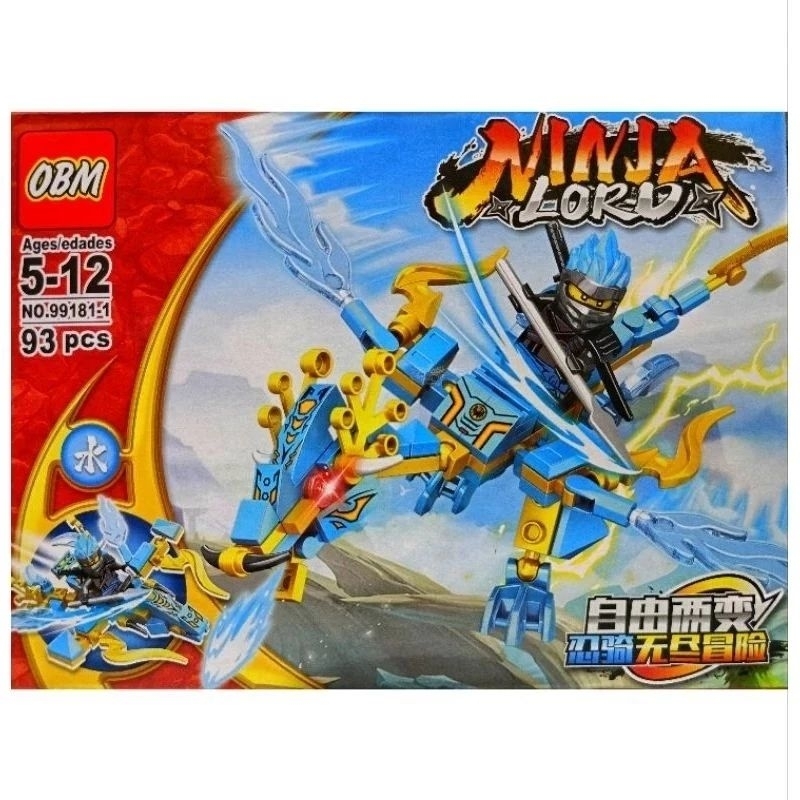 Jual mainan anak ninjago naga dragon bersayap besar + ninja Kay Jay ...