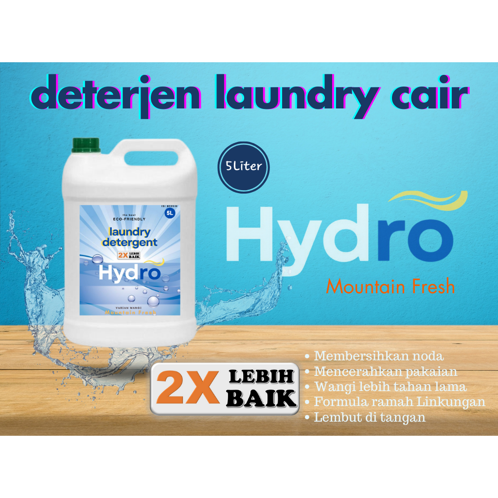 Jual Premium Deterjen Laundry Cair 5 Liter - HYDRO | Shopee Indonesia