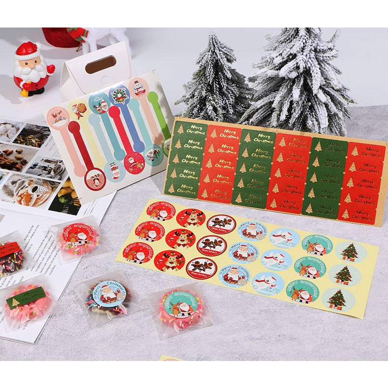 Jual Stiker Label tema Natal - Sticker Packing Natal - Stiker toples ...