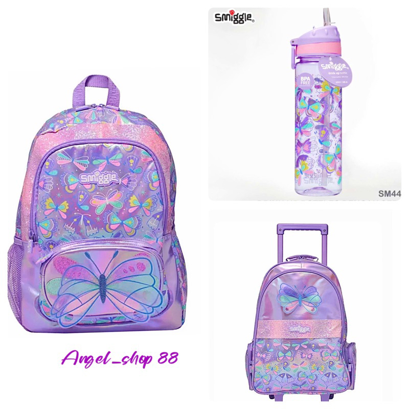 Jual NEw 2023 Smiggle Flutter Butterfly Backpack lunchbag bottle Tas ...