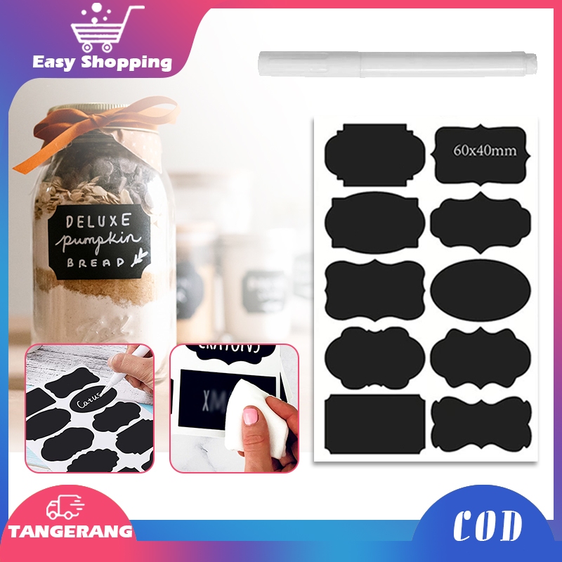 Jual 100pcs Chalkboard Label Sticker Hitam Stiker Label Blackboard ...