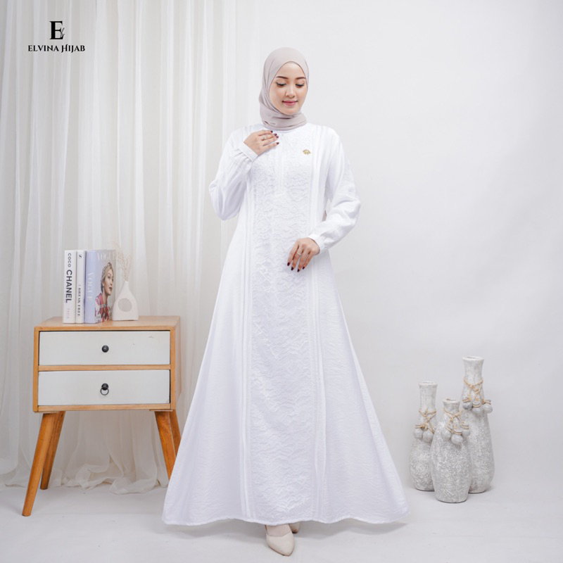 Jual KAMILA DRESS GAMIS PUTIH BERSIH BISA UNTUK UMROH DAN HAJI | Shopee ...