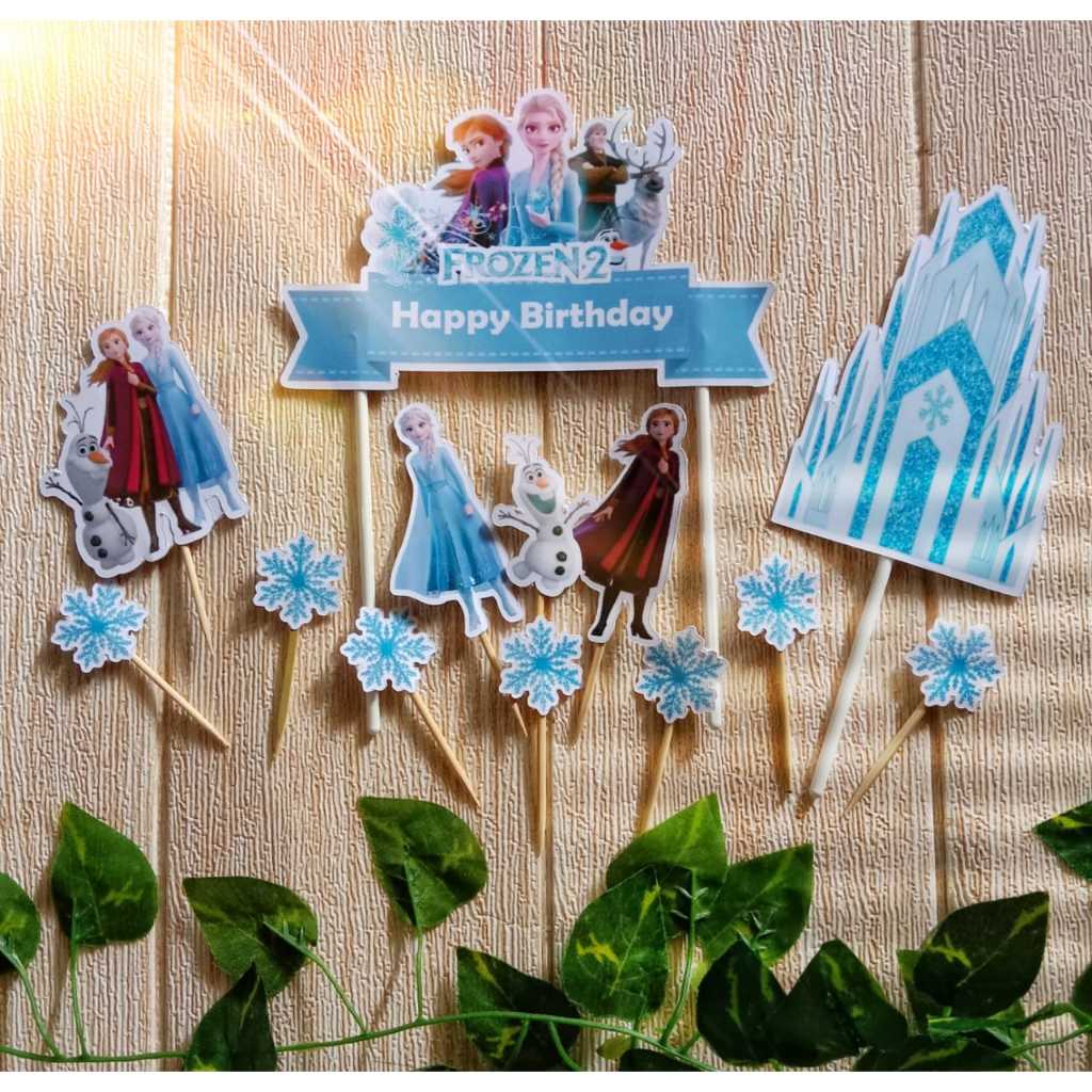 Jual Custom Nama / Foto / Topper Cake Karakter Frozen Elsa / Hiasan Kue ...