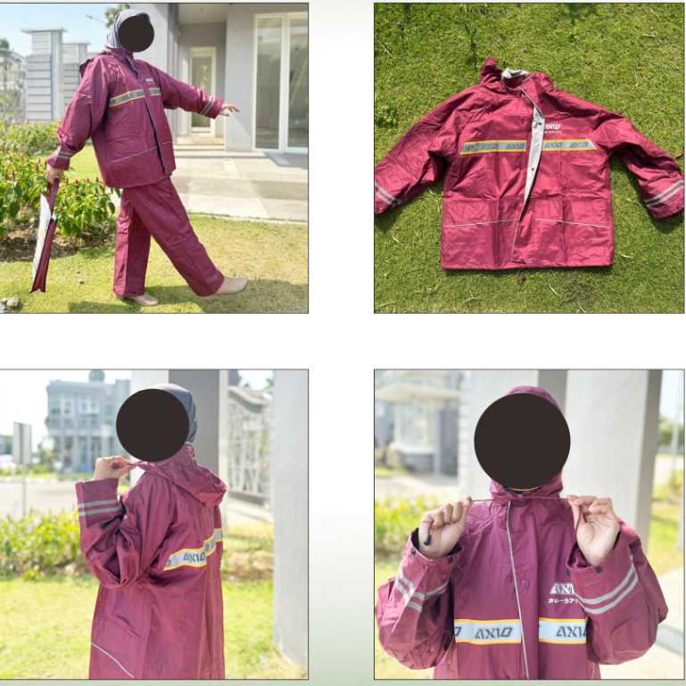 Jual Jas Hujan Axio Waterproof Warna Maroon | Biru Size M L XL XXL ...