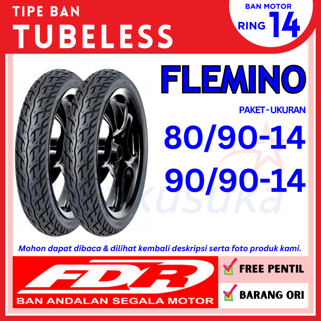 Jual [Paket Hemat] FDR Flemino 80/90 & 90/90 - 14 Tubeless (TL ...