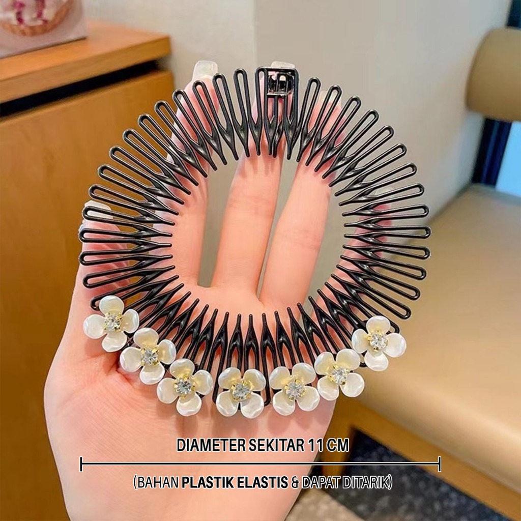 Jual Bando plastik sisir rambut jepit simple fleksibel elastis ...