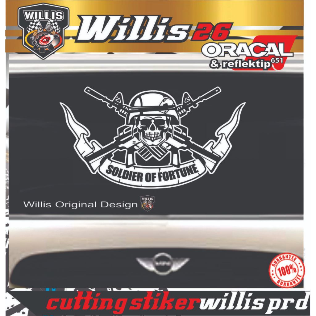 Jual Stiker Cutting Soldier Of Fortune Kaca Body Mobil Sticker Mobil ...