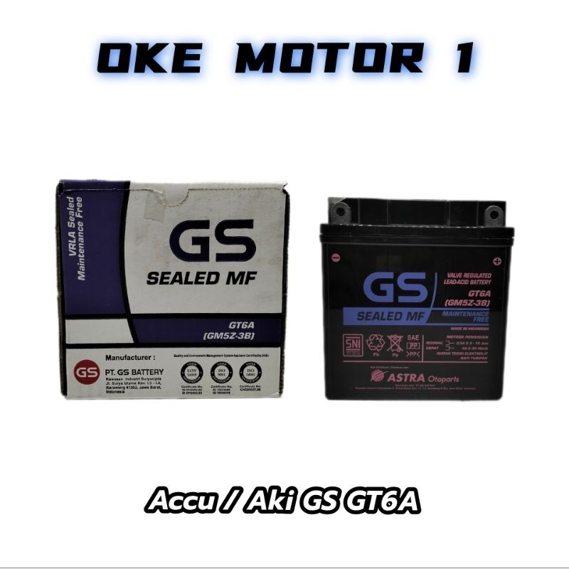 Jual AKI Motor GS ASTRA GT6A (GM5Z-3B) | Shopee Indonesia