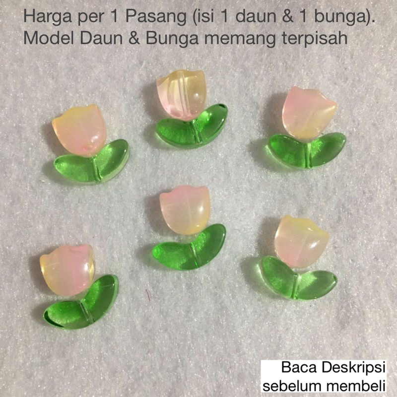 Jual Manik Bunga Tulip (1 pasang isi 1 daun & 1 bunga) | Shopee Indonesia