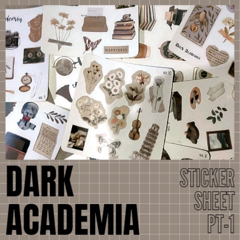 Jual [B398] Dark Academia Stickers / stiker dark academia / old school ...
