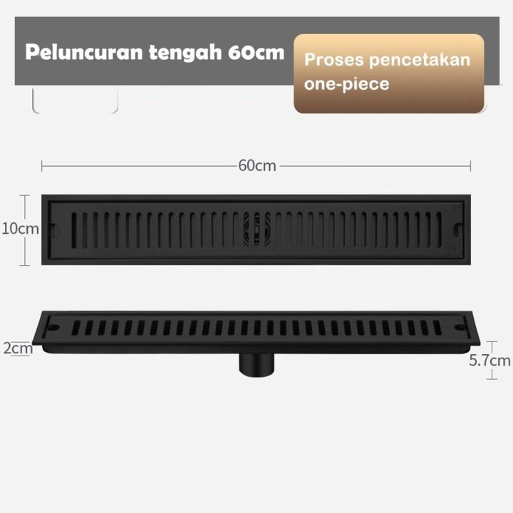 Jual ⚡⚡Smart floor drain Saringan Panjang 60/40/30cm Tile insert ...