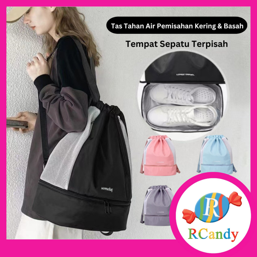 Jual RCandy Tas Ransel Travel Olahraga Gym Backpack Unisex Kerut ...